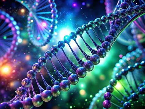 Intricate 3d Dna Molecular Structure Visualization A Lowlight Exploration Of Biochemistry Stock