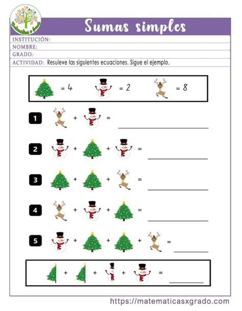Actividades De Sumas Para Primer Grado Para Imprimir