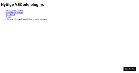Vscode Plugins Codesandbox