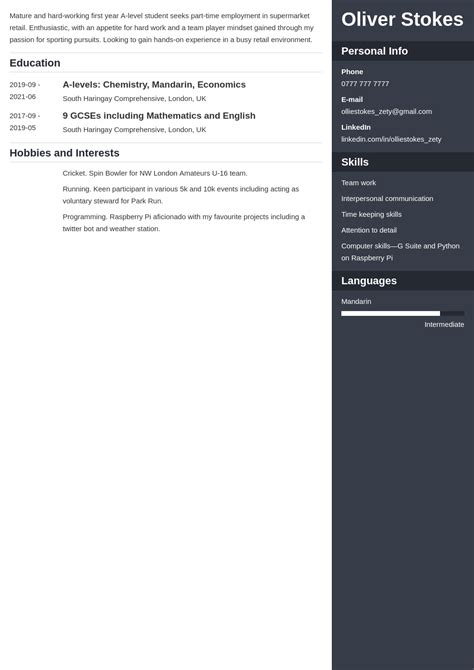 How To Write A CV For 16 Year Olds Teenager CV Sample