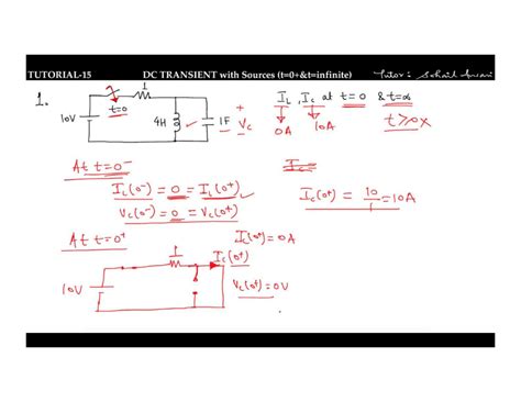 Solution Dc Transient Response Of Free Rc And Rlc Circuit In Network