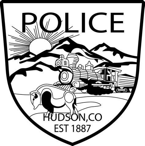 Artstation Hudson Police Patch Vector File Black White Vector Outline Or Line Art File For Cnc