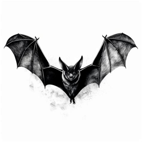 Premium Photo Bold Black Ink Bat Tattoo On White Background