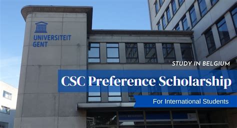 Csc Preference Scholarship At Ghent University Belgium