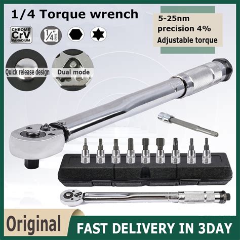 Adjustable 12 28 210nm Torque Socket Set 14” 5 25nm Drive Torque Wrench Bicycle Repair Tools Adjustable 12 28 210nm Torque Socket Set 14” 5 25nm Drive Torque Wrench Bicycle Repair Tools