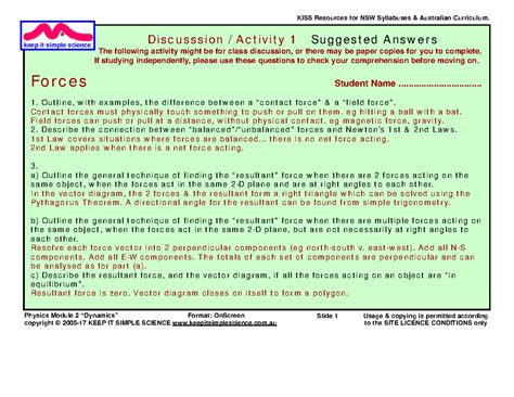 PHYS Module On Screen Answers Disc Usssion Ac T Ivit Y Sugge St E D Answ E Rs The