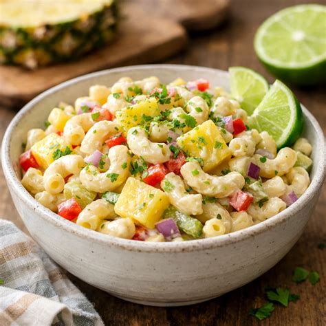 Tropical Macaroni Salad With Pineapple And Lime Recipe Itsonlyrecipes