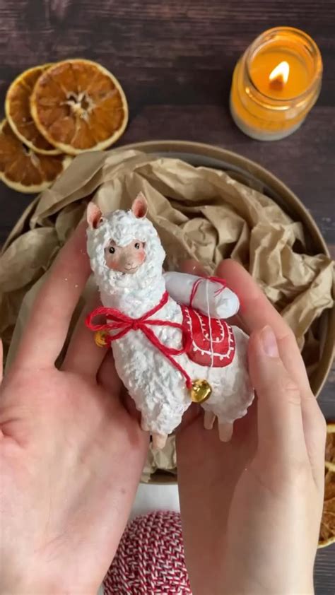 Ватная елочная игрушка Лама В наличии Цена 4000р доставка Diy Clay Crafts Doll Diy Crafts