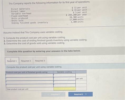 Solved Compute The Product Cost Per Unit Using Absorption Chegg