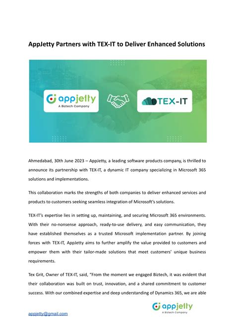 PPT AppJetty Microblog AppJetty Partners With TEX IT To Deliver
