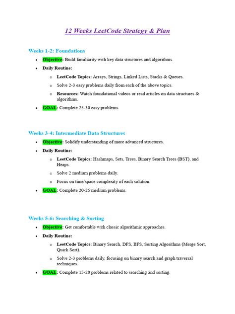 12 weeks leetcode strategy pdf