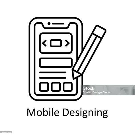 Mobile Designing Vector Outline Icon Design Illustration Graphic Design