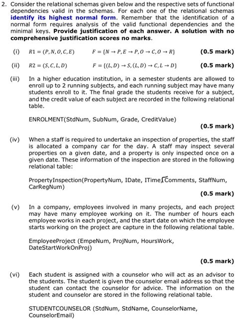 Solved Consider The Relational Schemas Given Below And The Respective