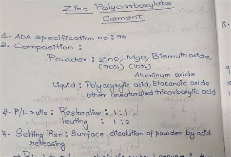 Zinc Polycarboxylate Cement Frequently Asked Viva Questions With Answers