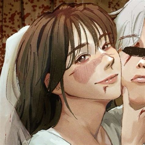 •gojo X Utahime 22• Ghost Face Mask Profile Picture Anime Best Friends