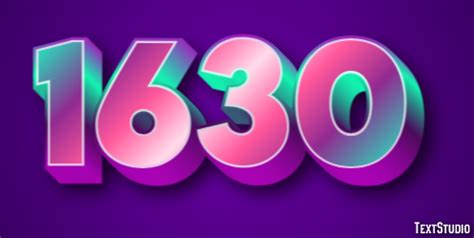 1630 Text Effect and Logo Design Number