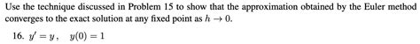 Solved 15 Convergence Of Euler S Method It Can Be Shown
