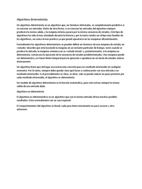 Algoritmo Determinista Pdf