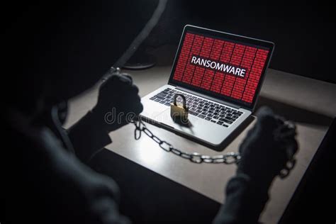 Male Hacker Hand Hacking Into Computer Operating System Stock Image