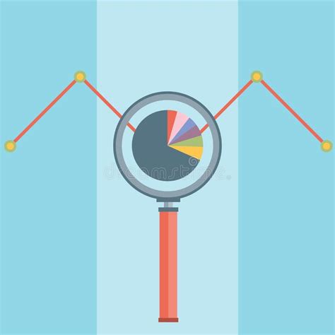 Marketing Data Analytics Analyzing Statistics Chart Magnifying Stock Vector Illustration Of