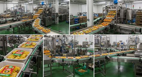 Food Processing Plant With A Conveyor System Transporting Packaged