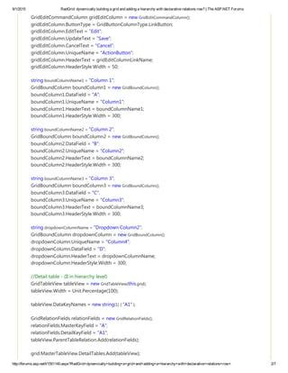 Rad Grid Dynamically Building A Grid And Adding A Hierarchy With Declarative Relations Row