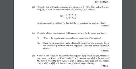 Solved A Consider The Continuous Time Signal X T Shown Chegg