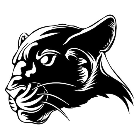 Premium Vector Vector Illustration Side View Of Panther Head With
