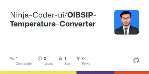 GitHub Ninja Coder Ui OIBSIP Temperature Converter