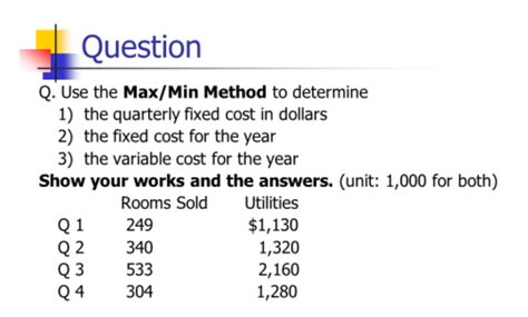 solved q use the max min method to determine 1 the