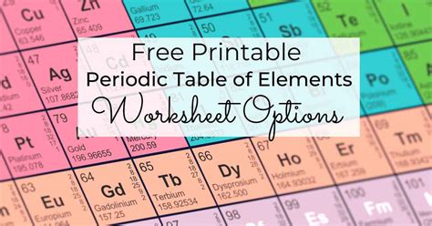Periodic Table Worksheets Worksheets Library