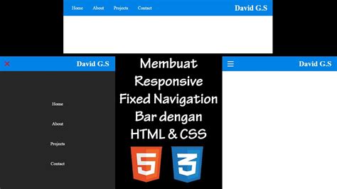 Membuat Responsive Fixed Navigation Bar Menggunakan Html And Css Tanpa Javascript Youtube