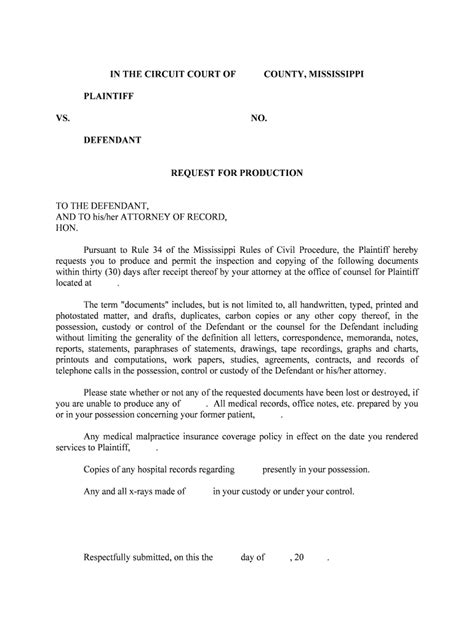 Rule 34 Production Of Documents And Things And Entry Form Fill Out