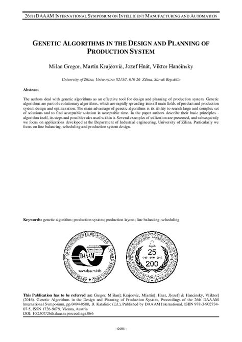 pdf genetic algorithms in the design and planning of production