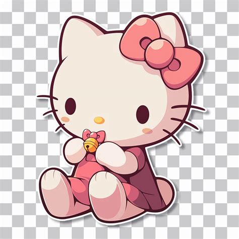 Free Ribbon Hello Kitty Sticker Classic Sanrio Sticker Png