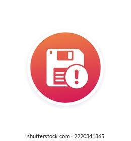 Backup Error Warning Icon Floppy Disk Stock Vector Royalty Free Shutterstock