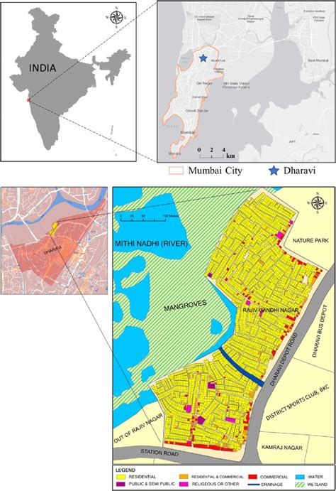 Location And Land Use Map Of Rajiv Gandhi Nagar In Dharavi Mumbai