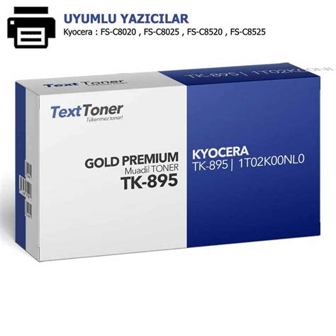 Kyocera TK-895 | 1T02K00NL0 Muadil Toner, Siyah | Text Toner
