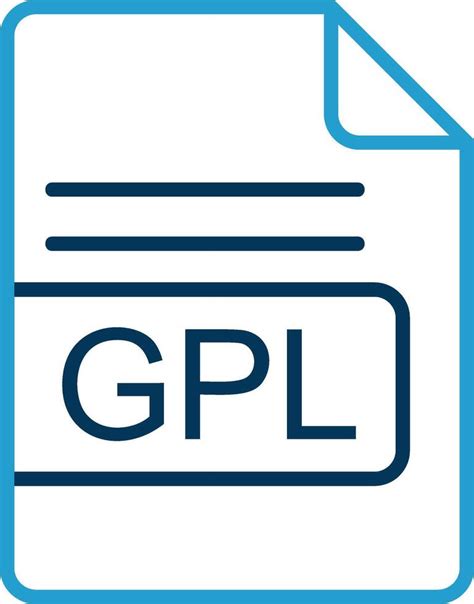 Gpl File Format Line Blue Two Color Icon 44110504 Vector Art At Vecteezy