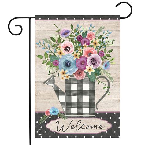 Buffalo Check Watering Can Spring Garden Flag Main Street Flags And More