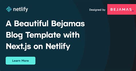 A Beautiful Bejamas Blog Template With Nextjs On Netlify