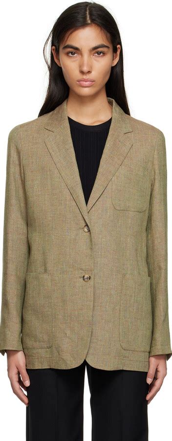 Totême Green Patch Pocket Blazer Shopstyle