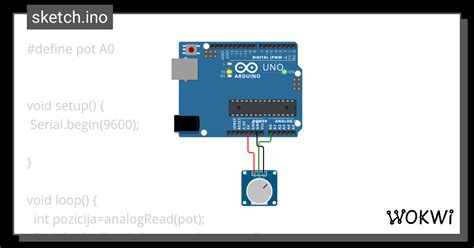 Branje Potenciometra Wokwi Esp32 Stm32 Arduino Simulator