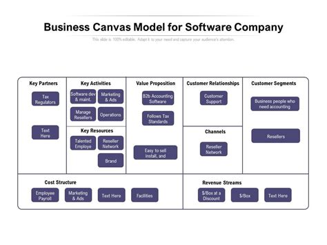 Business Canvas Model For Software Company Powerpoint Slides Diagrams Themes For Ppt