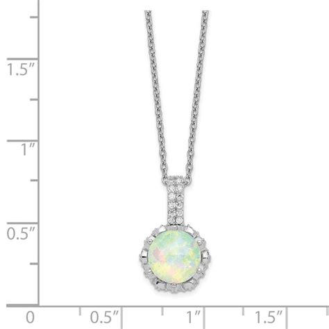 Cheryl M Sterling Silver Rhodium Plated Cabochon Lab Created Opal And