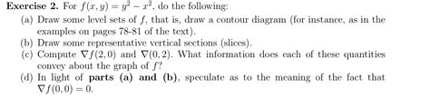 [solved] exercise 2 for f x y y 2 x 2 do the followi