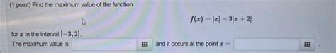Solved Point Find The Maximum Value Of The Function Chegg