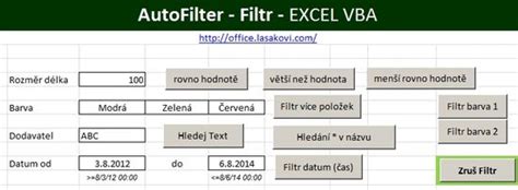 Filtry AutoFilter v Excel VBA Školení konzultace