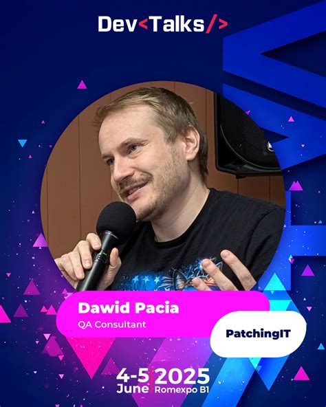 Devtalks 🗣️ On June 5 The Qa And Testing Stage Welcomes Dawid Pacia