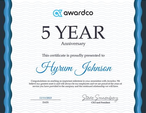 Service Award Certificate Templates